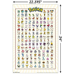 Trends International Pokémon - Kanto Grid Wall Poster, 22.375" x 34", Unframed Version