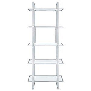 Coaster Home Furnishings Hartford Glass Shelf Bookcase Chrome