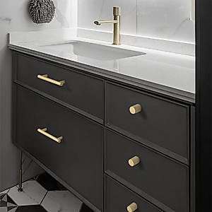 KNOKLOCK 10 Pack 3.75 Inch(96mm) Kitchen Cabinet Handles Brushed Brass Cabinet Pulls Gold Kitchen Cabinet Hardware Drawer Pulls for Dresser Cupboard Wardrobe