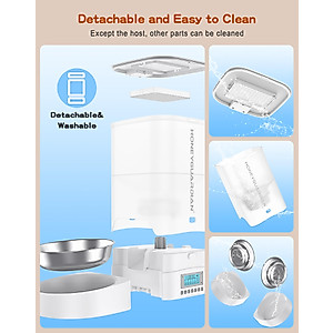 HoneyGuaridan Automatic Cat Feeder for Two Cats,3.5L Cat Food Dispenser with Stainless Steel Bowl,Timed Cat Feeder Programmable 1-6 Meals Control, Dual Power Supply,Desiccant Bag,10s Meal Call Whit