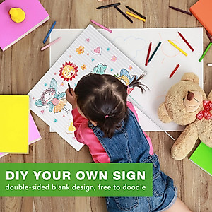 20 Pack Blank Yard Signs with Stakes Bulk Plastic Lawn Signs Double Sized for Outdoor Garage Sale Real Estate Open House Rent Guidepost, Christmas Birthday Party Decorations(White, 16 x 12 Inch)