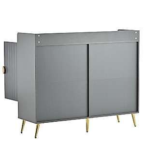 Bituman Freestanding Wood Shoe Storage Cabinet, 11-Tier Modern Narrow Shoe Organizer Rack with Adjustable Shelves Shoe Closet for Entryway, Hallway, Bedroom, Living Room, Gray