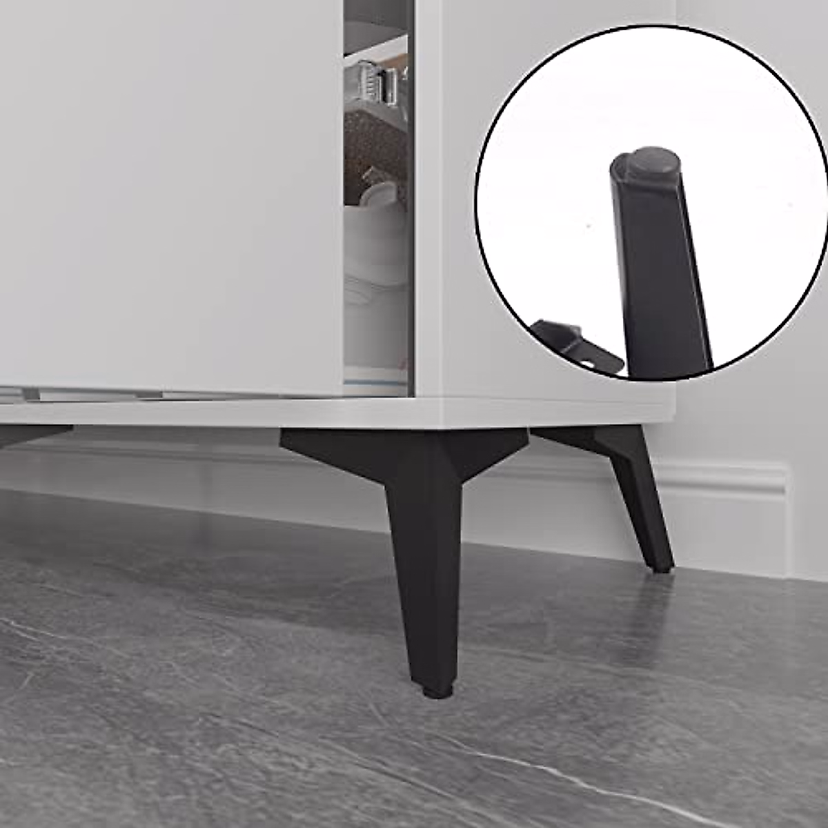 AGOTENI Shoe Cabinet with 4 Doors & 4 Tier Shelves for Entryway, Modern Shoe Storage Cabinet, Freestanding Shoe Rack Storage Organizer (55.1”W x 13.8”D x 37.4”H)