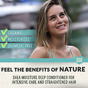 ecoLove – Natural Conditioning for Chemically Straightened Hair and Dry Damaged Hair – No SLS or Parabens - With Natural Moroccan Oil Extract - Vegan and Cruelty-Free Hair Treatment, 17.6 oz