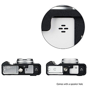 JJC Solid Metal Hand Grip Secure Handle Bracket for Fuji Fujifilm X100V X100F Camera(Not for X100VI), Anti-Slip Pads Design, Arca Swiss Quick Release Plate, Extra 1/4"-20 Tripod Hole & Hand Strap Hole