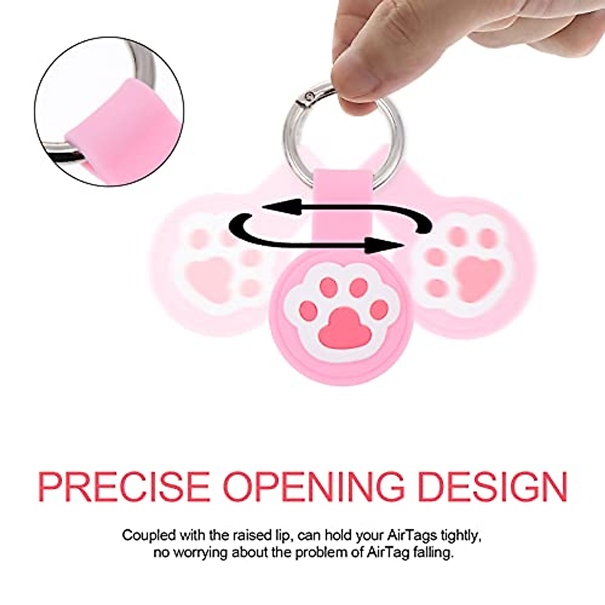 ifundom 2pcs Anti- Scratch Locator Protection Covers Compatible for Airtag (Pink)