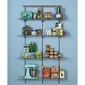 ClosetMaid 52845 ShelfTrack Adjustable Utility Organizer Kit, 4' X 12", Nickel