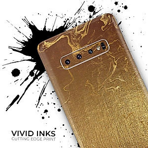 DesignSkinz Molten Gold Digital Foil Swirl V11 Protective Vinyl Decal Wrap Skin Cover Compatible with The Samsung Galaxy S20 (Screen Trim & Back Glass Skin)