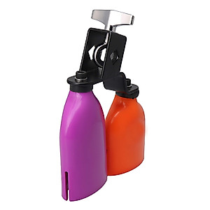 Yibuy Sound High Pitched Plastic Percussion Instrument Double Mounted Bell Kit for Drum