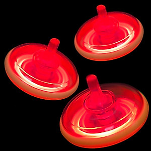 PROLOSO 100 Pcs Light Up Spinning Tops LED Flashing Spinners with Gyroscope