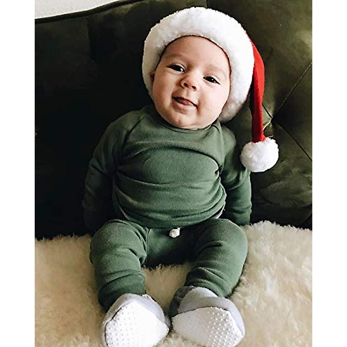 Baby Unisex Pajamas, Top with Pants Set 2 Piece Outfit, Organic Cotton Clothing Set for Infant Baby Boys Girls