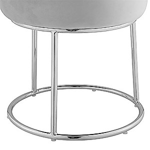 Linon Carly Metal Accent Vanity Stool in Gray