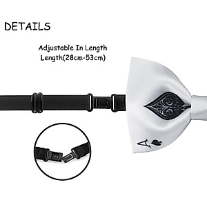 Mens 100% Satin Silk Pre-tied Bowtie Poker Ace Bow Ties (Ace of Spades-1)