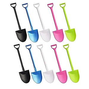 120 PCS Disposable Mini Shovel Shape Spoons, Colorful Plastic Ice Cream Shovel Spoon for Dessert Pudding Yogurt Sugar (4.8 Inch, 5 Color)