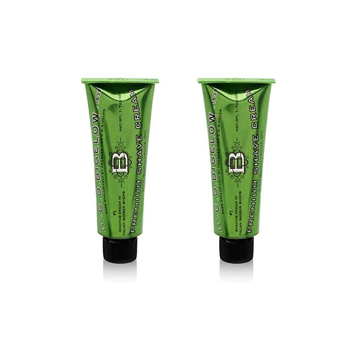 C.O.Bigelow Premium Shaving Cream 1.7 oz (Pack of 2)