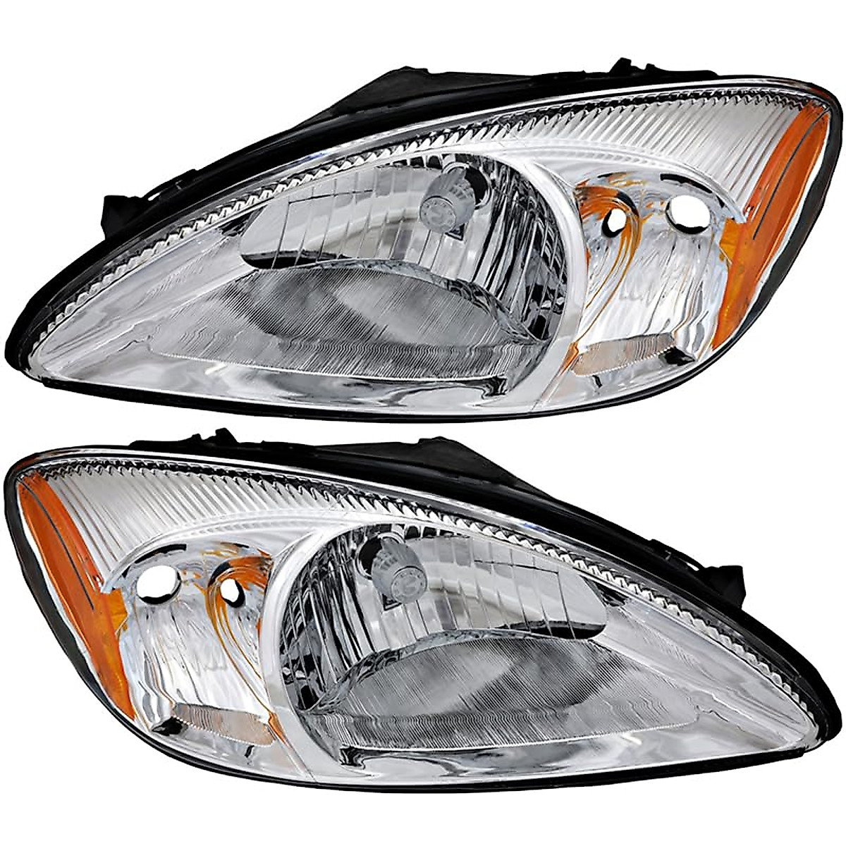 JP Auto Headlight Compatible With Ford Taurus 2000 2001 2002 2003 2004 2005 2006 2007 Driver Left And Passenger Right Side Pair Set Headlamp