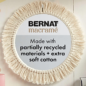 Bernat Macrame Taupe Yarn - 3 Pack of 250g/8.8oz - Cotton - #6 Super Bulky - Knitting, Crocheting & Crafts