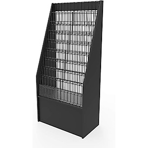 FixtureDisplays® Literature Rack Brochure Holder Leaflet Coupon Stand Greeting Card Rack 9 tier 45 facing Travel Information Kiosk Easy Assembly Video in Description 1453 Black-NF