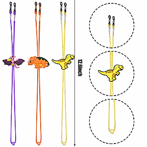ZXSWEET 8 PCS Kids Glasses Strap Adjustable Dinosaur Anti-slip Eyeglass Straps for Boys Girls Multicolor