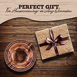 Wooden Salad Bowl, Set 6 Pieces 8, 10 and 12 Inch Wooden Bowls 2 of Each Size Decorative Bowl, Fruit Bowl for Kitchen Counter, Candy Bowl, Salad Bowls, Mixing Serving Bowls, Wooden Bowls for Decor