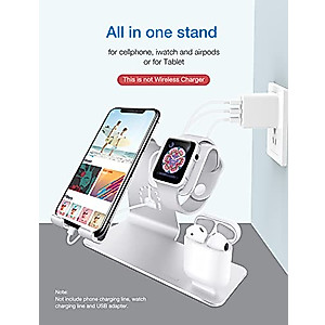 Bestand 3 in 1 Stand Holder for iPhone Mobile Phone iWatch Apple Watch and Charging Stand Station for Airpods Only (Patented, Airpods Charging Case Not Included)