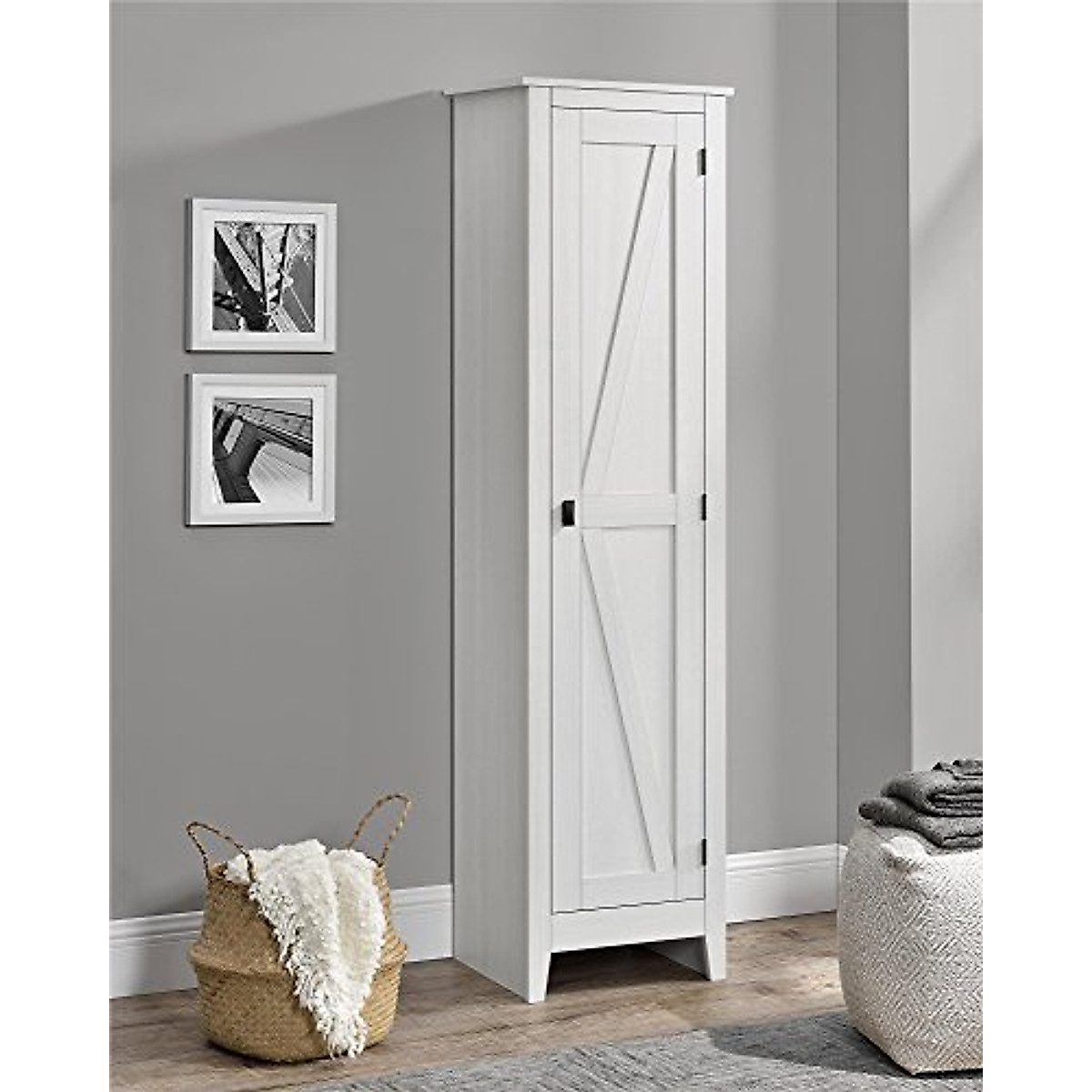 SystemBuild Ameriwood Home Farmington 18 inch Wide Storage Cabinet, Ivory Pine & Ameriwood Home Storage Cabinet, Ivory Pine