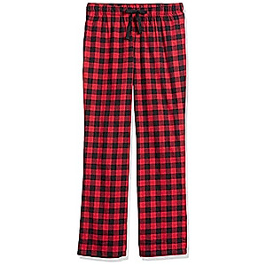 Amazon Essentials Women's Flannel Pajama Sleep Pant, Red Buffalo Check, Small