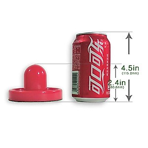 Lemon home Two Colored of Air Hockey Pushers and Red Air Hockey Pucks, Goal Handles Paddles Replacement Accessories for Game Tables (4 Striker, 4 Puck Pack) (C)