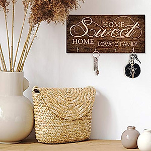 People People Personalized Wood Key Hanger for Wall | New Home Décor Gift for Wedding Housewarming | Customized Gifts for Couple Mr Mrs Key Ring Holder Hook | Key Rack | C02D04