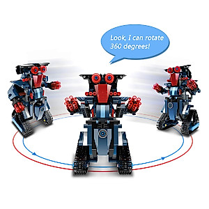 aukfa STEM Building Block Toy RC Robot for Kids, App Controlled & Remote Control Robotic Toy for Boys and Girls, Engineering Educational Build Kit, Early Learning Birthday Gift for 8 Years and Up