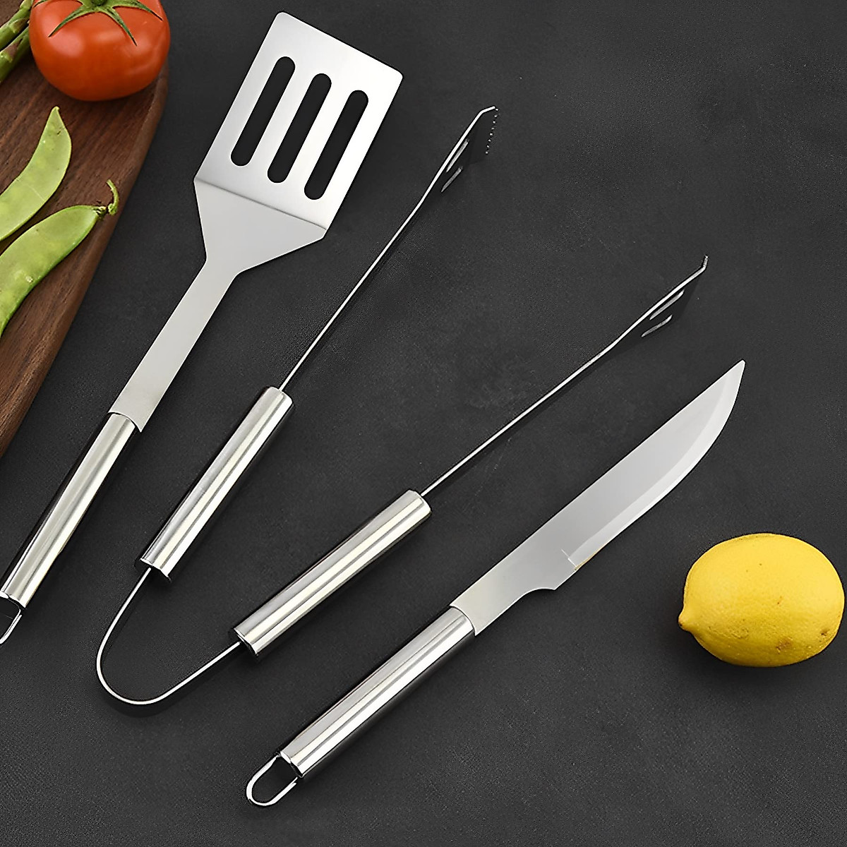 Grill Accessories Set BBQ Gifts - 18PCS Flat Top Barbecue Tools Kit for Camp Chef - Grilling Accessories for Outdoor Grill for Men - Stainless Steel Utensils Set with Spatula Fork Tongs