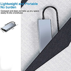 Midautoo 1 Piece USB C Hub SD/TF Card Reader with 4K -Compatible, VGA, USB 3.0 Port,Type C PD, RJ45 Ethernet