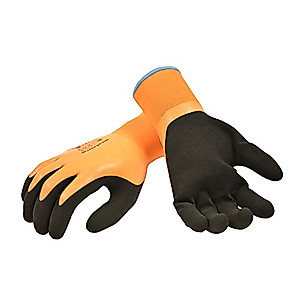 G & F Products 100% Waterproof Winter Gloves for outdoor cold weather Double Coated Windproof HPT Plam and Fingers Acrylic Terry inner keep hands warm at -58F X-Large, 1628XL , Orange
