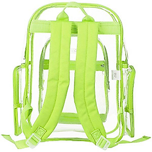 MGgear 17-Inch Clear Security Backpack with Yellow Trim, Transparent PVC Book Bag