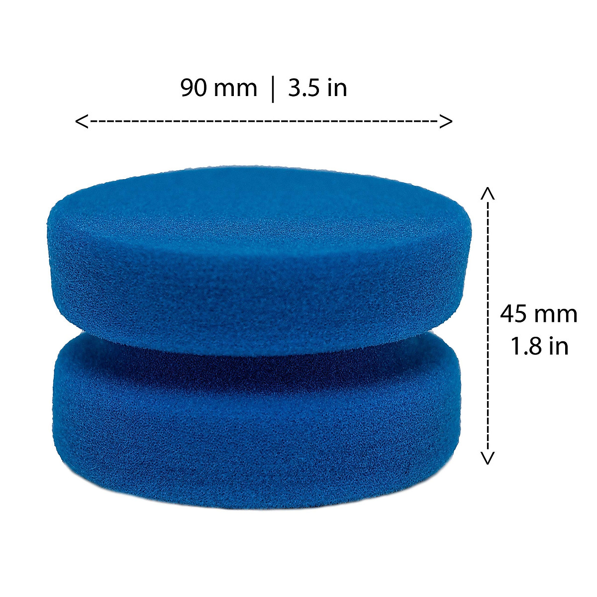 Qualrite 2 Pack Paint Sponge Applicator Complete with Mesh Hang Dry Storage Bag, Blue Circular 3 Inch