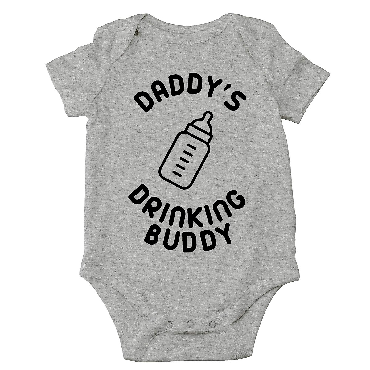 Crazy Bros Tee's Daddy's Drinking Buddy Baby Bodysuit Funny Baby Clothes Perfect Newborn Romper Cute Outfit (6 Months, Heather Grey)