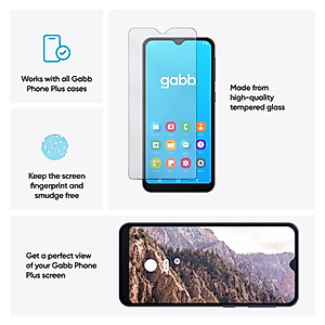 Gabb Authentic Phone Plus Screen Protector - Set of 2, Tempered Glass, Shield, Thin, Easy Install, HD Clarity, Touch Response, Smart Phone Accessory, Also Compatible with Samsung A10E
