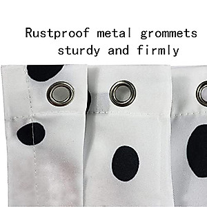 HULEBIN Black Polka dot Shower Curtain Fabric for Bathroom, Small Cute Trendy Design Black Polka dots on White Waterproof Polyester Fabric Bathtub Shower Curtain for Kids,72x72 inches