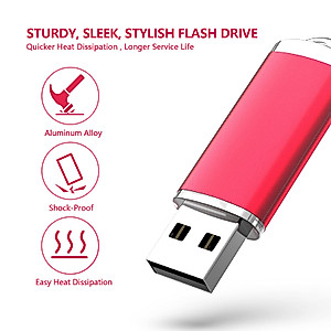 KOOTION 2GB USB 2.0 Flash Drives 10 Pack USB Flash Drives Pen Drive Memory Stick Thumb Drive USB Drives, Red