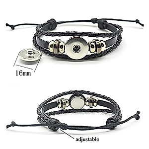 WILLWA Country Flag Pattern Bracelet Flag Glass Dome Black Leather Bracelet Flag (Color : Spain)