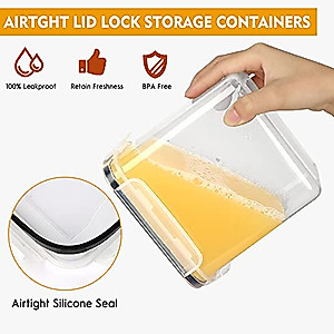 28 Pack Airtight Food Storage Container Set, Pantry kitchen organization and Storage, BPA Free Clear Plastic Storage Container with Lids, Kitchen Decor with Labels, Marker & Spoon Set