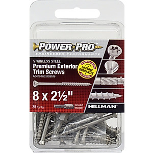 HILLMAN Fasteners 42508 Trim Screw (35 Pack), 8 x 2.5