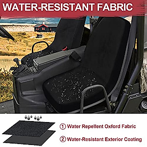 StarknightMT UTV Rhino Seat Covers Water-Resistant Seat Covers Compatible with Rhino 700 660 450 2004-2021 1680D Fabric Black