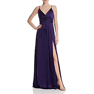 Jill Jill Stuart Womens Satin Wrap Evening Dress Purple 12