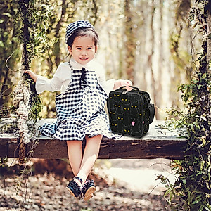 Cute Black Cat Kids Lunch Bag for Boy Girl Kitten Insulated Lunch Box Cooler Lunch Tote Bag Thermal Bag with Adjustable Shoulder Strap for School Work Picnic