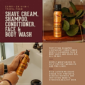 18.21 Man Made Carry On Sweet Tobacco 4-in-1 Travel Foam, Shampoo, Conditioner, Wash & Shave, Carry-On Friendly, 3.4 fl. oz