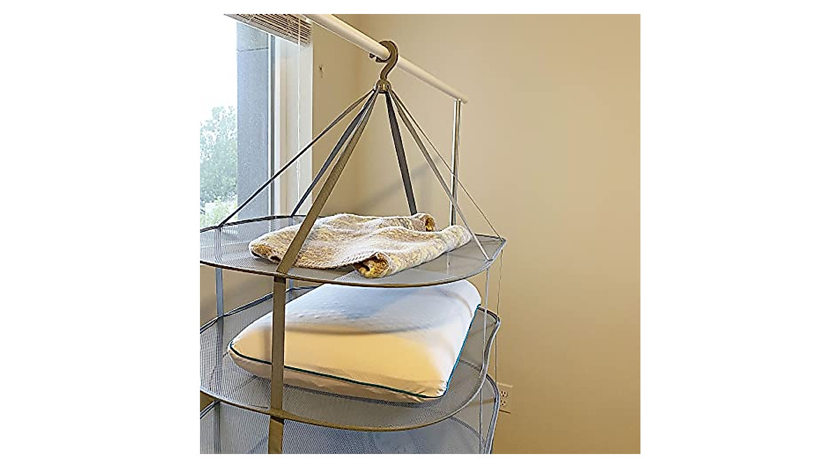 JY LIVING Mesh Folding Clothes Drying Rack - Portable Flat Dry