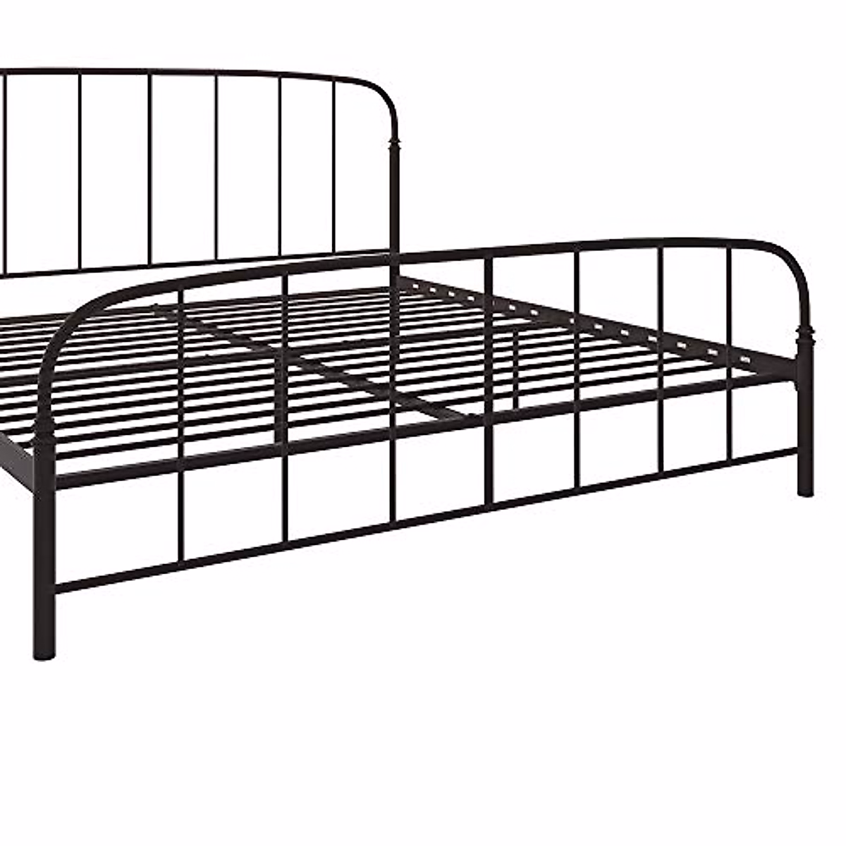 DHP Lafayette Metal Platform Bed with Rustic Style Curved Headboard and Footboard, Adustable Base Height for Underbed Storage, No Box Spring Needed, King, Bronze