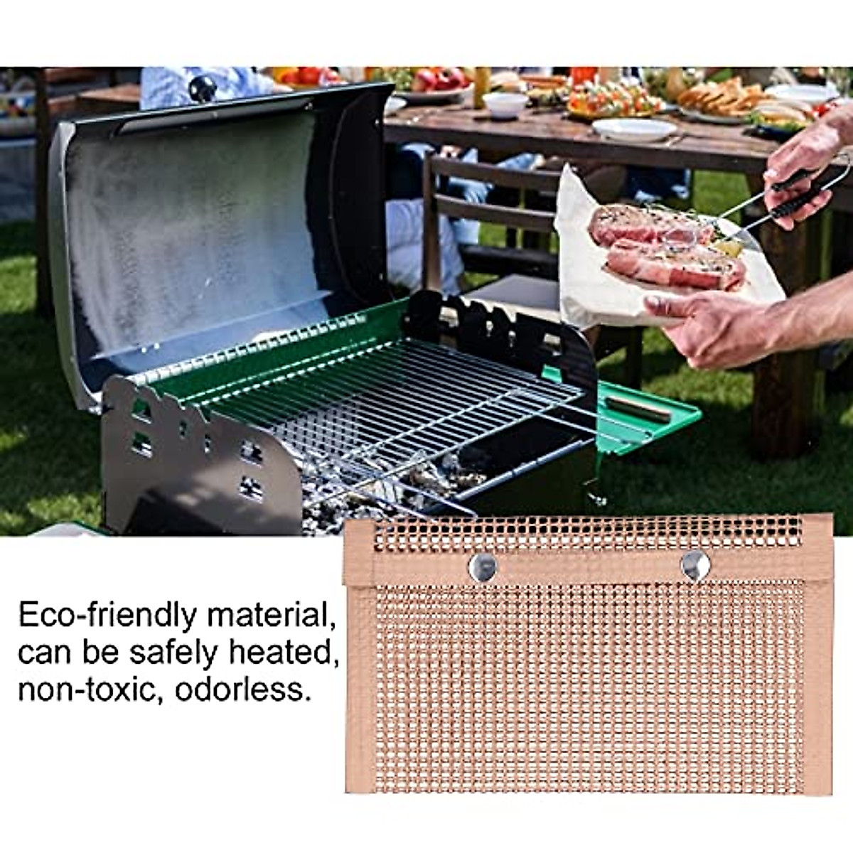 Vifemify 2pcs BBQ Mesh Bag High Temperature Resistant BBQ Bag 14x24cm Healthy and Environmental Friendly Non Toxic and Odourless