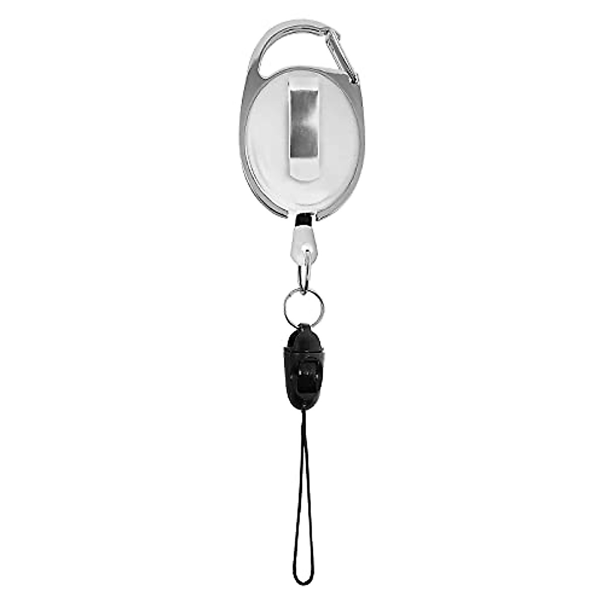 Phone Assured Phone Tether - 31" Safety Anti Theft Retractable Phone Clip - Anti-Drop Travel Clip - White Smartphone Clip for Pants or Purse - Universal Connection Fits Any Smartphone Case (1 Pack)